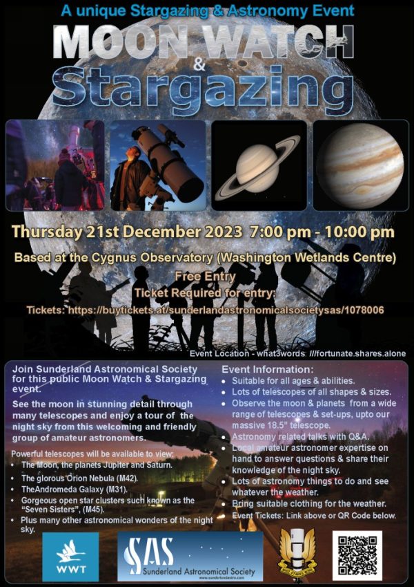 Thursday 21st December: Moon Watch & Stargazing Event (Cygnus ...